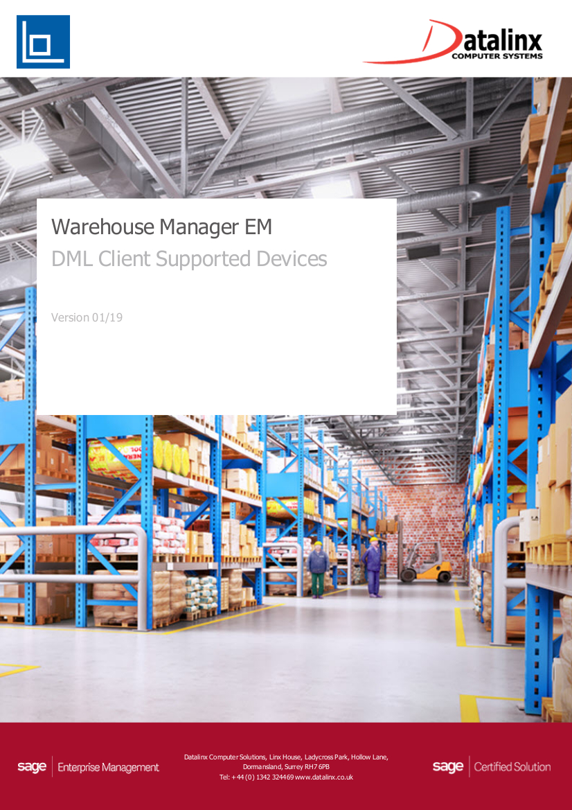Datalinx Warehouse Management Systems For Sage Accounting System